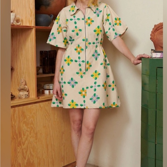 Noble | Dresses | Green And Blue Aline Mini Utility Dress In Prairie ...